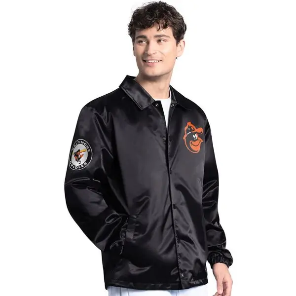 STARTER Baltimore Orioles Cooperstown Collection Point Full-snap Coaches Jacket