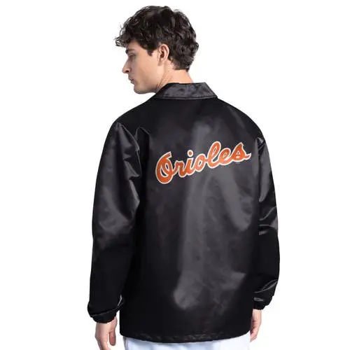 STARTER Baltimore Orioles Cooperstown Collection Point Full-snap Coaches Jacket