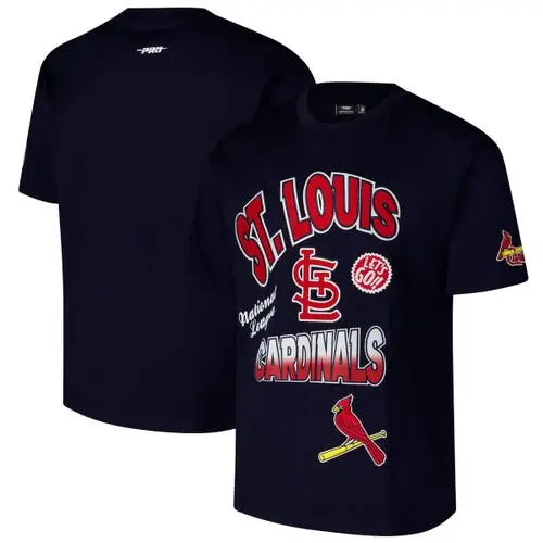 PRO STANDARD St. Louis Cardinals Turn It Up Dropped Shoulder T-shirt - Navy