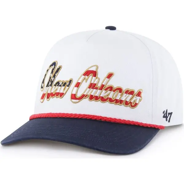 '47 New Orleans Saints Patriotic Overhand Hitch Adjustable Hat - White