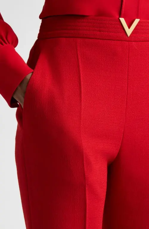 Valentino Garavani Wool Crepe Crop Flare Pants