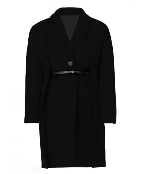 Chuks Collins Wool Trench Coat - Black