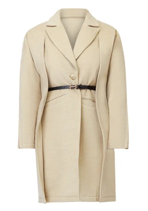 Chuks Collins Wool Trench Coat - Neutral
