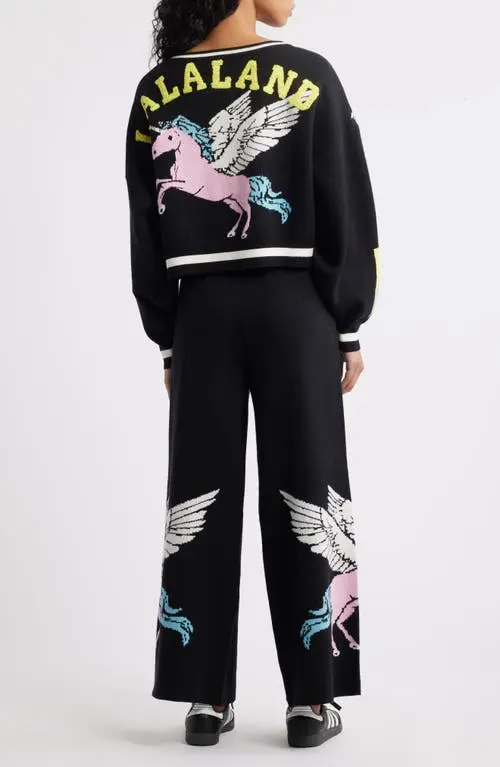 DRESSED IN LALA Weirdos Unite Pegasus Jacquard Sweater & Wide Leg Pants Set