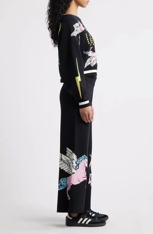DRESSED IN LALA Weirdos Unite Pegasus Jacquard Sweater & Wide Leg Pants Set