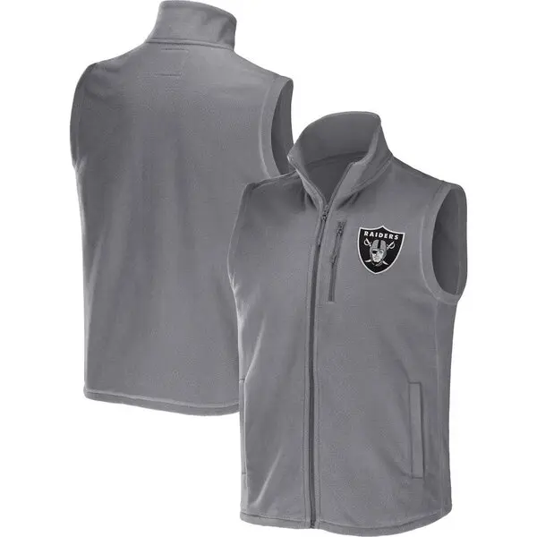 NFL X DARIUS RUCKER Collection Fanatics Las Vegas Raiders Polar Fleece Full-zip Vest - Gray