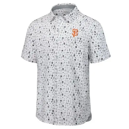 Tommy Bahama San Francisco Giants Nova Wave Riptide Rally Camp Button-up Short Sleeve Shirt - Gray