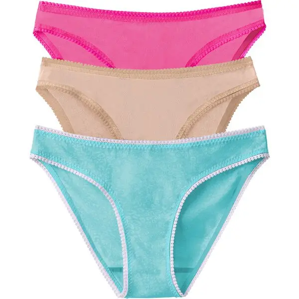 ON GOSSAMER 3-pack Mesh Hip Bikinis - Sf/chp/wf