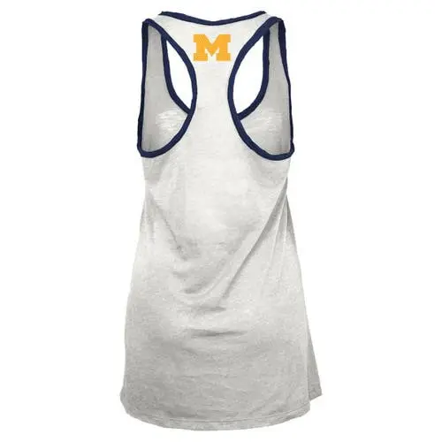 PRESSBOX Michigan Wolverines Tracy Racerback Burnout Tank Top