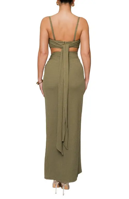 JLUXLABEL Deidra Draped Bra Top & Skirt Set
