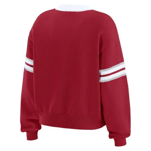 WEAR BY ERIN ANDREWS Alabama Tide Lace-up Pullover Sweater - Crimson