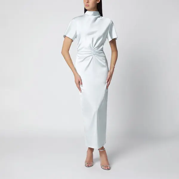 ROTATE BY BIRGER CHRISTENSEN Ice Flow Ruched Midi Dress - White