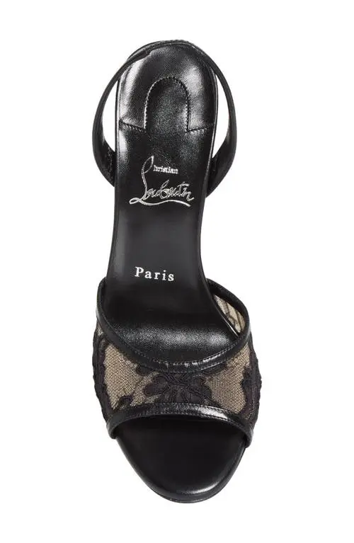 CHRISTIAN LOUBOUTIN Miss Z Lace Slingback Stiletto Sandals