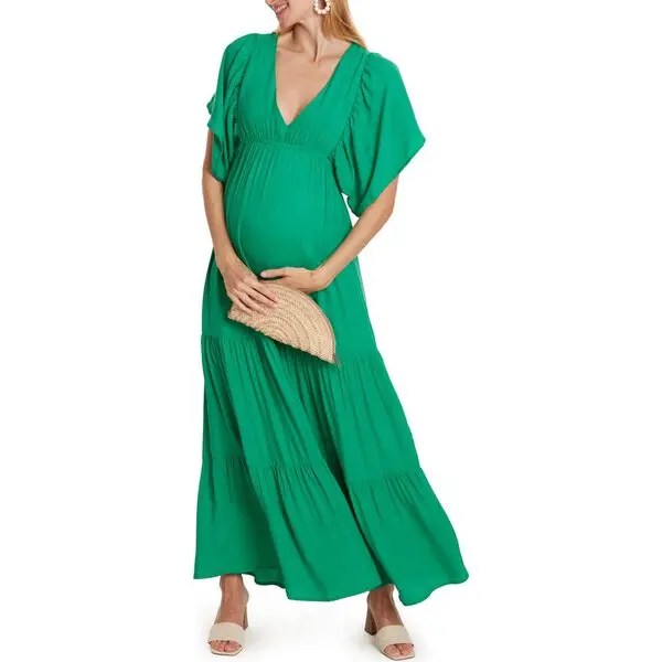 CACHE COEUR Claudette Maternity Maxi Dress - Green