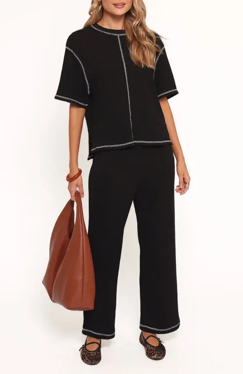 PETAL & PUP Angler Short Sleeve Sweatshirt & Pants Set - Black
