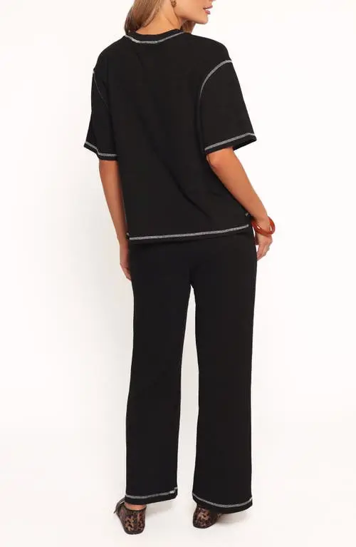 PETAL & PUP Angler Short Sleeve Sweatshirt & Pants Set - Black