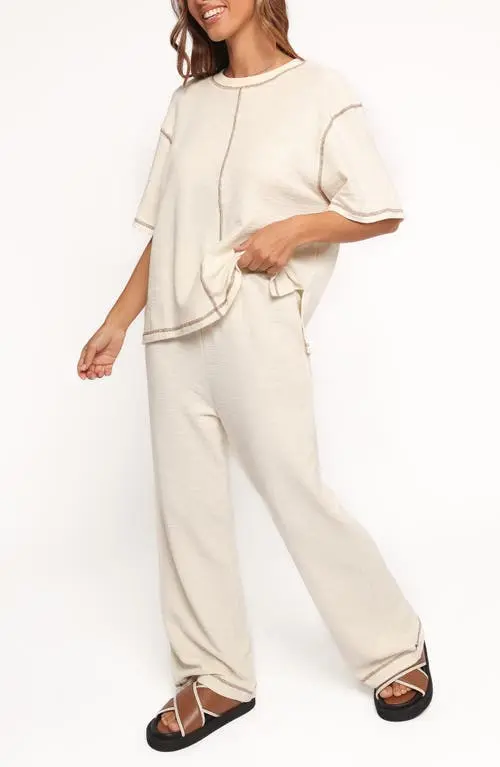 PETAL & PUP Angler Short Sleeve Sweatshirt And Pants Set - Cream