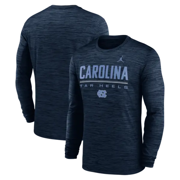 JORDAN BRAND North Carolina Tar Heels Sideline Velocity Dri-fit Long Sleeve T-shirt - Navy