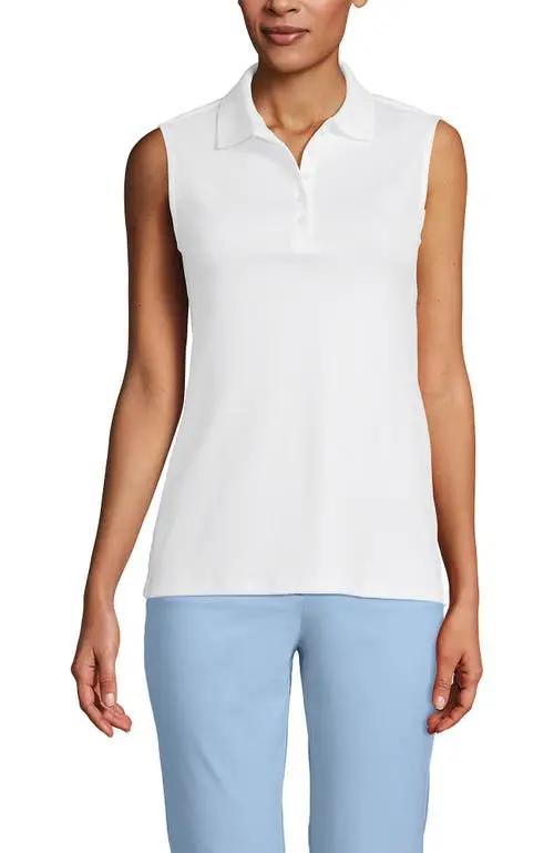 LANDS' END Supima Cotton Sleeveless Polo Shirt