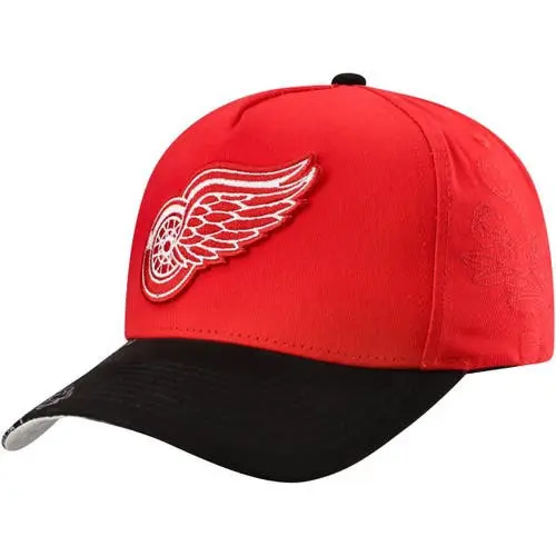 Mitchell & Ness Black Detroit Wings May Flowers Pro Crown Adjustable Hat