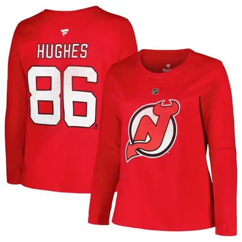 Profile Jack Hughes New Jersey Devils Long Sleeve T-shirt