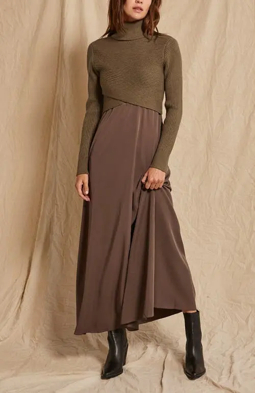 CRESCENT Sweater Top And Dress Set - Brown