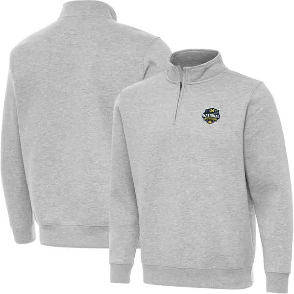 ANTIGUA Michigan Wolverines 2026 Ncaa Basketball National Champions Victory Quarter-zip Top - Gray