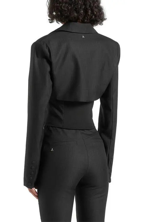 Manière De Voir Lise Cropped Tailored Blazer & Button Detail Bandeau