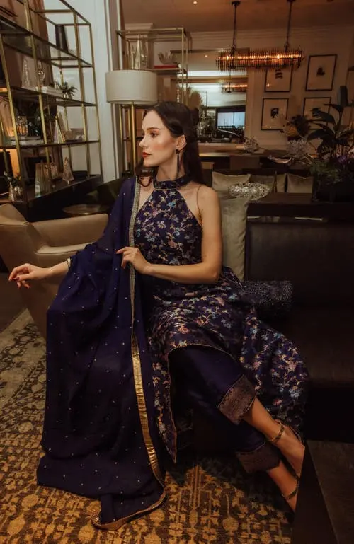 RAAS Lazuli Jacquard Halter Salwar Kameez
