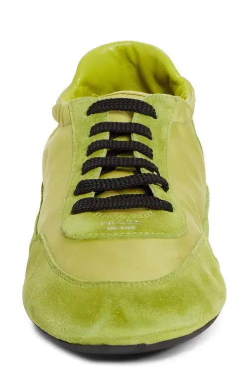 Prada Collapse Mixed Media Low Top Sneaker