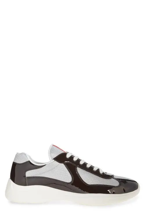 Prada America's Cup Patent Leather And Mesh Sneakers