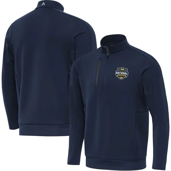 ANTIGUA Michigan Wolverines 2026 Ncaa Basketball National Champions Generation Quarter-zip Pullover - Navy