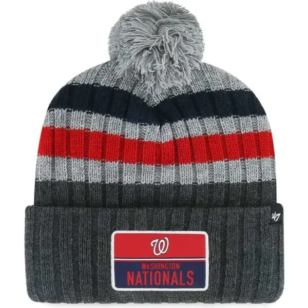 '47 Washington Nationals Stack Cuffed Knit Hat With Pom