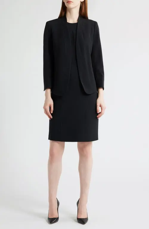Anne Klein Sleeveless Sheath Dress And Jacket Set - Black