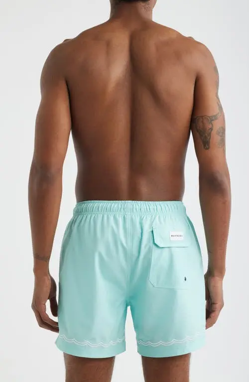 MAVRANS Swim Shorts With Wave Embroidery