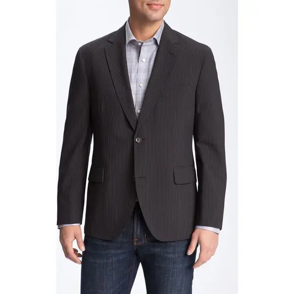KROON Wool Blend Sportcoat With Sporty Stripes