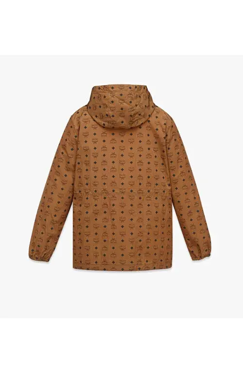 Mcm Monogram Print Hooded Windbreaker In Recycled Nylon