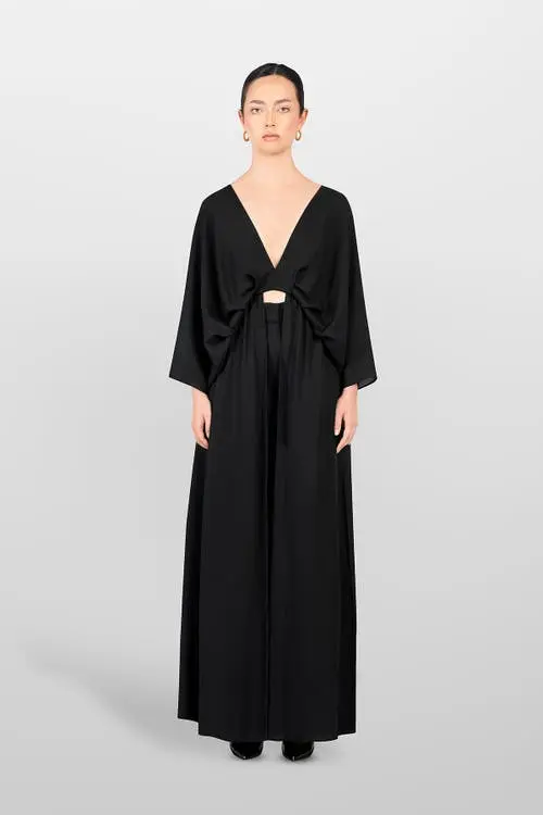 LAURA APARICIO Maxi Tagua Dress - Black