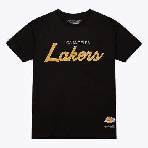 Mitchell & Ness Los Angeles Lakers Vintage Wordmark T-shirt - Black