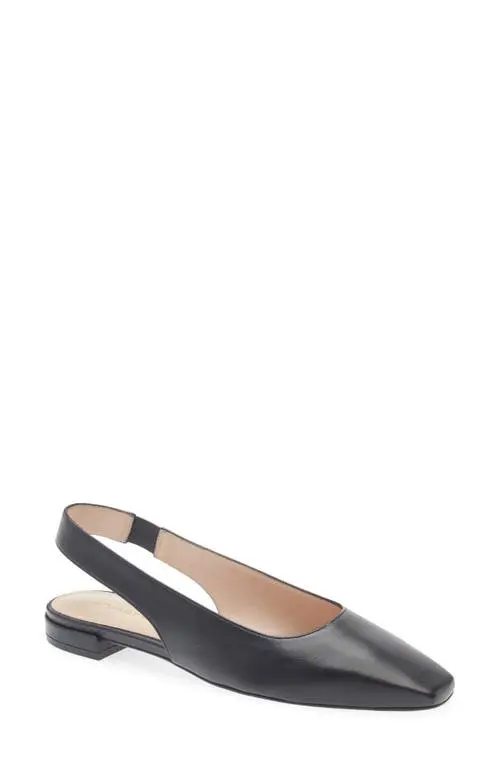 STUART WEITZMAN Leather Pointed Toe Slingbacks - Blackdnu