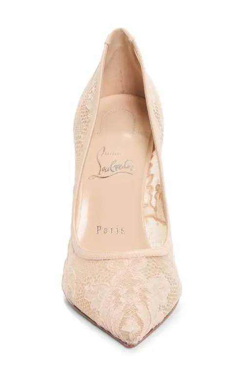 CHRISTIAN LOUBOUTIN Miss Z Pointed Toe Lace Pumps - Light Blush