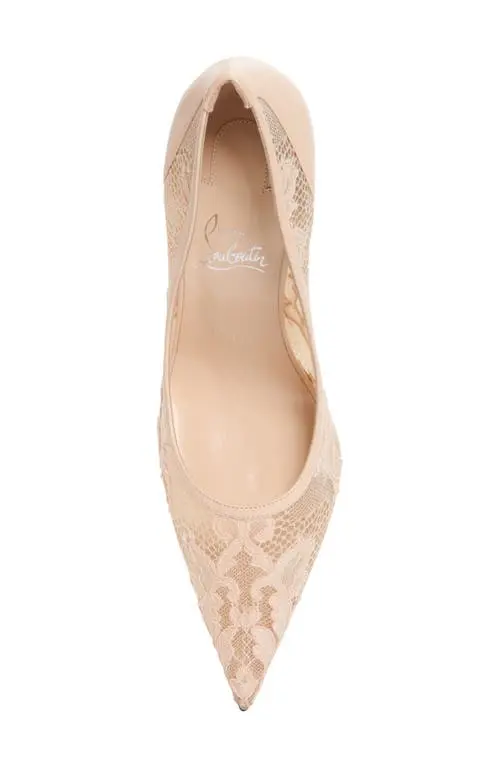 CHRISTIAN LOUBOUTIN Miss Z Pointed Toe Lace Pumps - Light Blush