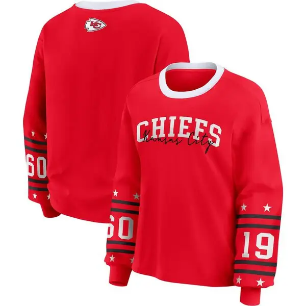 WEAR BY ERIN ANDREWS Kansas City Chiefs Graphic Long Sleeve T-shirt - Red