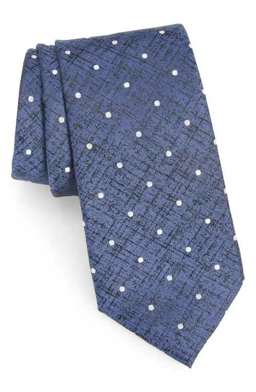 Calibrate Aurora Dot Silk Neck Ties - Navy