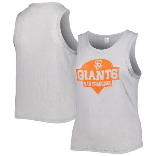 SOFT AS A GRAPE San Francisco Giants High Neck Tri-blend Tank Top - Gray