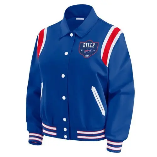 WEAR BY ERIN ANDREWS Buffalo Bills Varsity Lightweight Full-snap Jacket