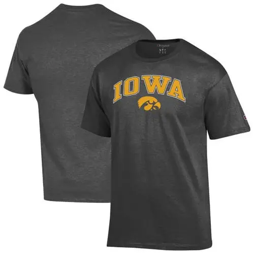 Champion Iowa Hawkeyes Arch Over Logo T-shirt - Charcoal