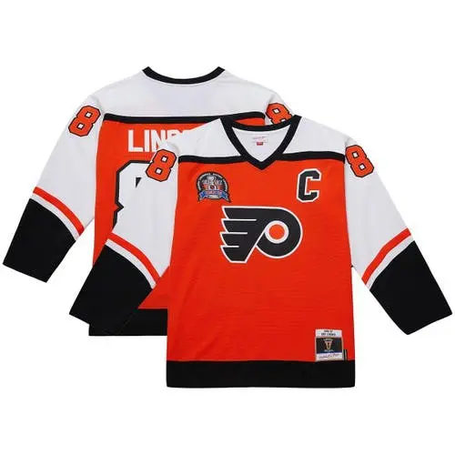 Mitchell & Ness Eric Lindros Philadelphia Flyers 1996-97 Blue Line 2.0 Jersey - Orange