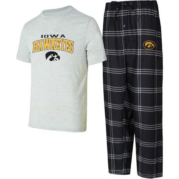 CONCEPTS SPORT Iowa Hawkeyes Top & Pants Sleep Set - Black