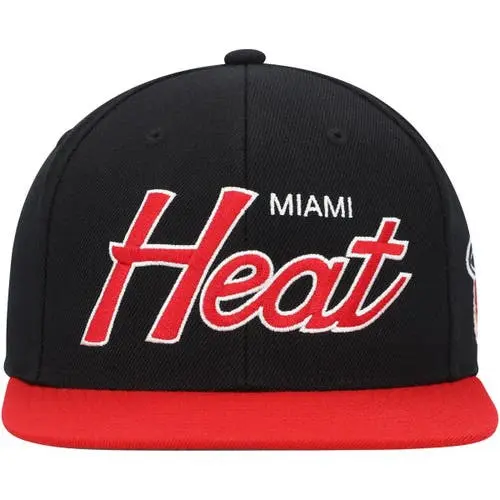 Mitchell & Ness Miami Heat Hardwood Classics Mvp Team Script 2.0 Snapback Hat